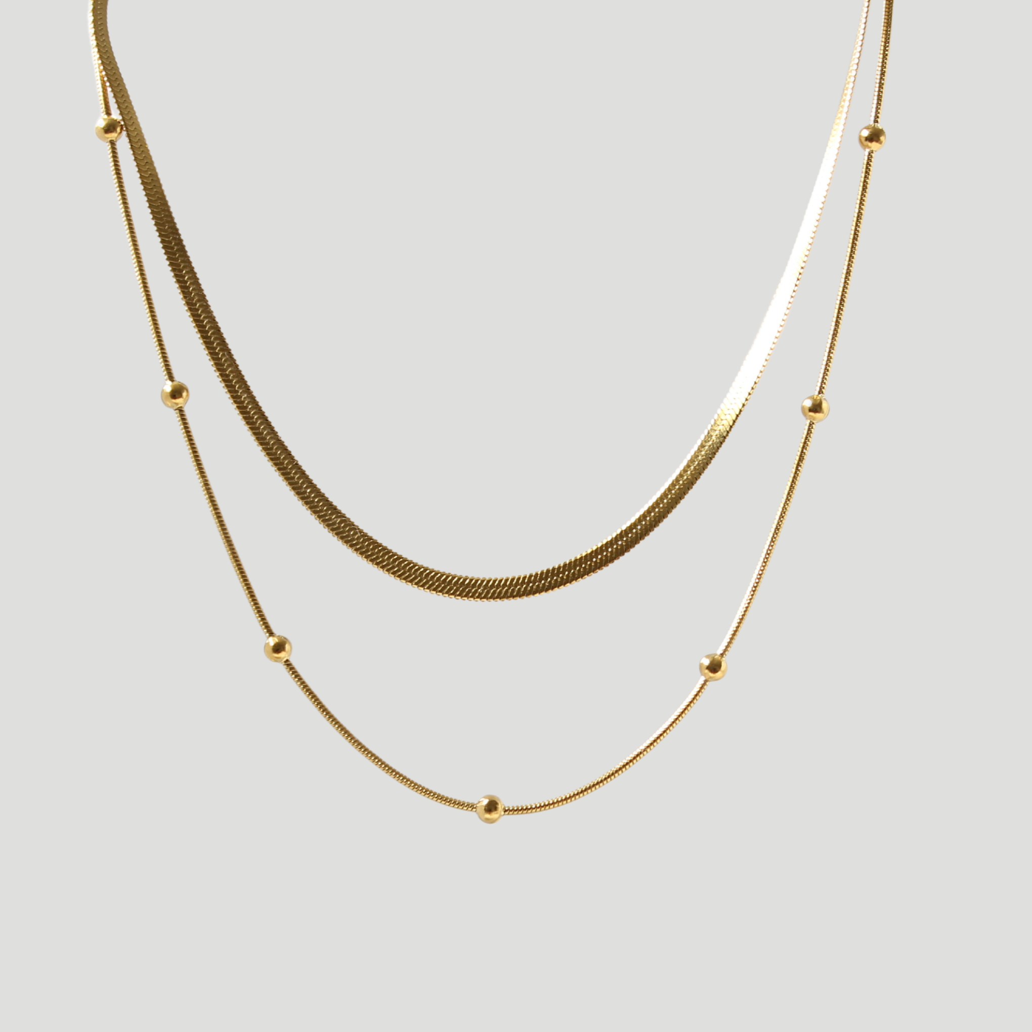 Aya | Double collier en acier inoxydable – Brillia